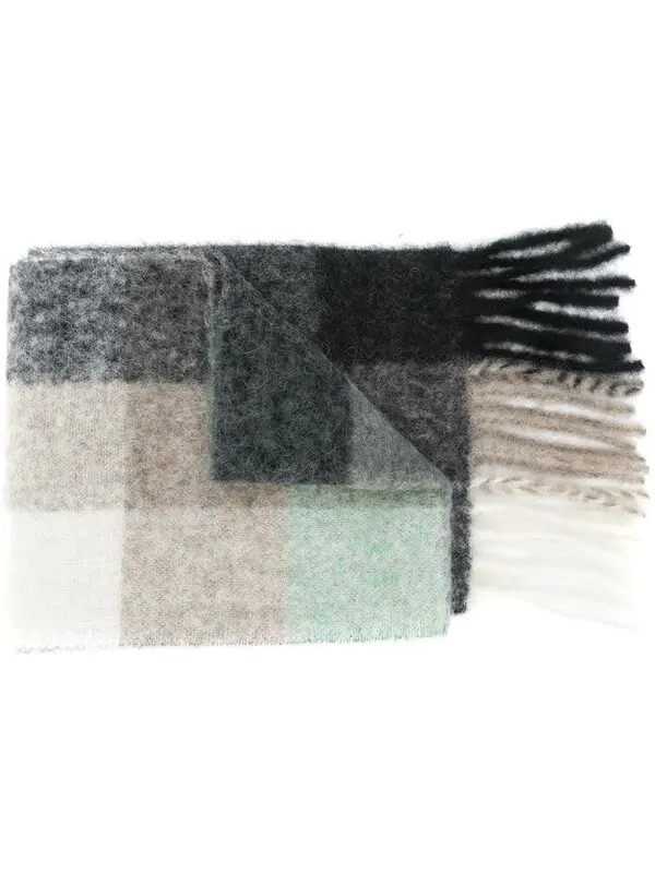 Acne Studios Checked Mohair-blend Scarf - Black