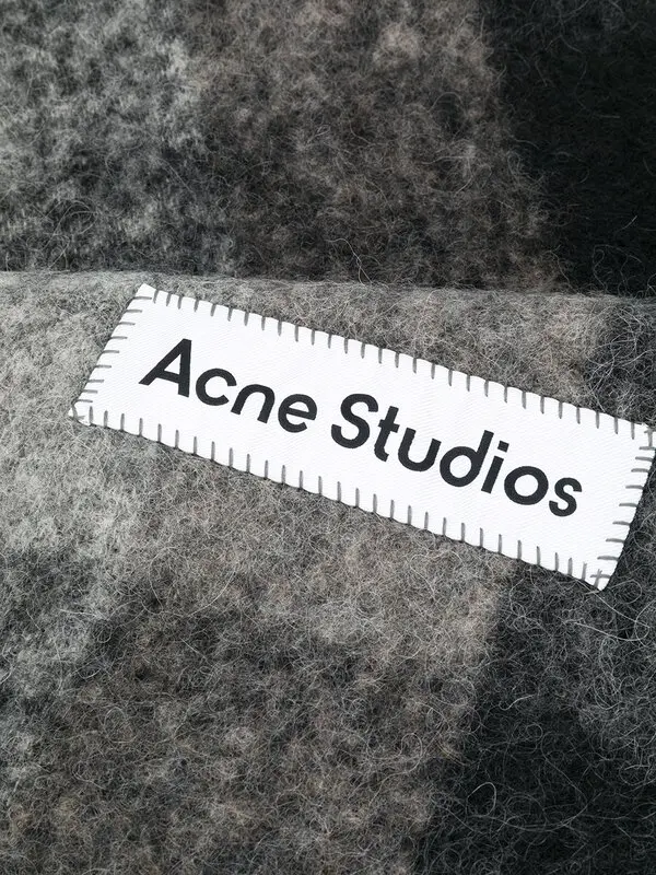 Acne Studios Checked Mohair-blend Scarf - Black