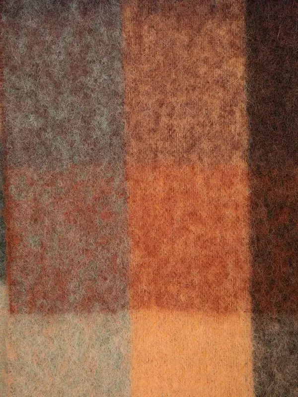 Acne Studios Checked Mohair-blend Scarf - Brown