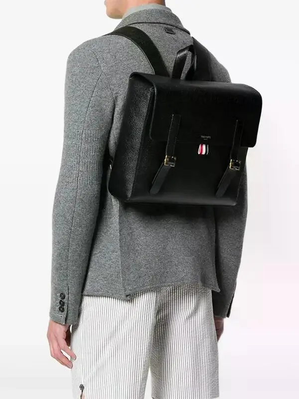 Thom Browne Rwb-stripe Backpack - Black