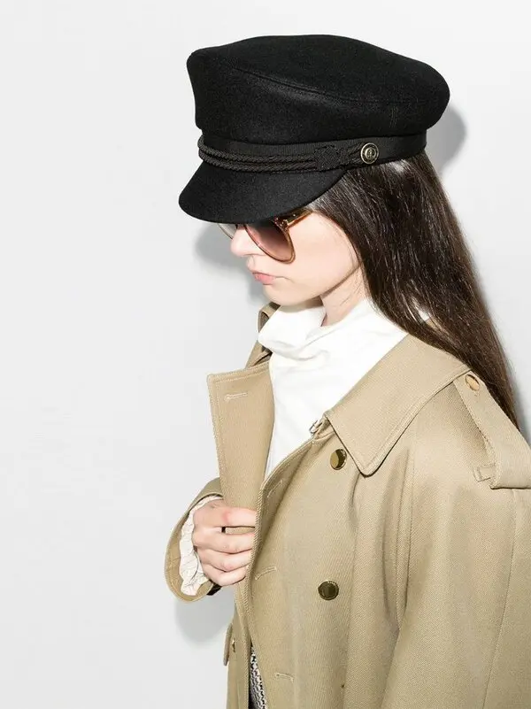 Saint Laurent felt baker boy cap Saint Laurent Fet Baker Boy Cap - Black | Editorialist main image 2
