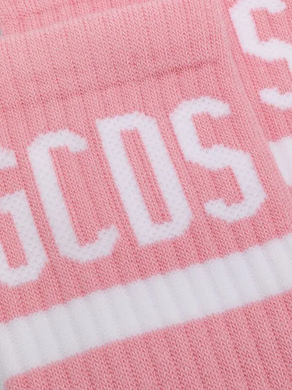 Gcds Ribbed Logo Socks - Pink