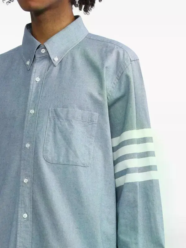 Thom Browne 4-bar Button-down Shirt - Blue