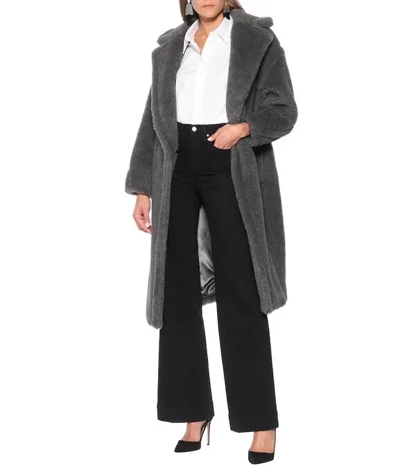 Max Mara Teddy Bear Icon Alpaca And Wool-blend Coat - Grey