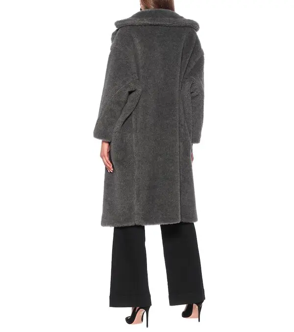 Max Mara Teddy Bear Icon Alpaca And Wool-blend Coat - Grey
