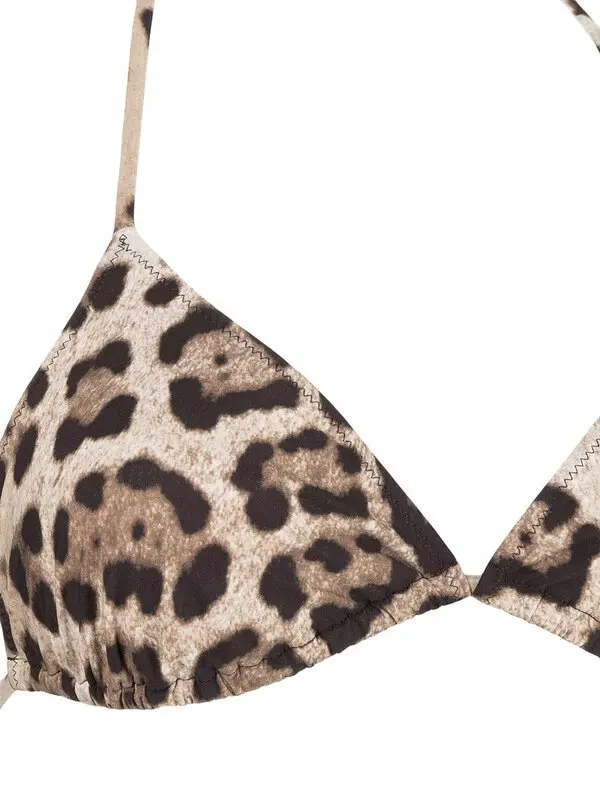 Dolce & Gabbana Leopard-print Triangle Bikini Top
