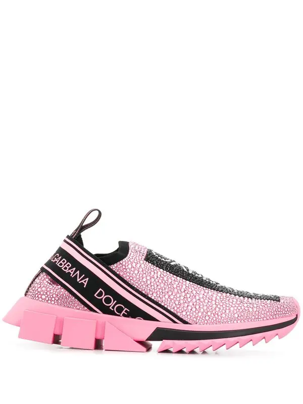 Dolce & Gabbana Sorrento Embellished Slip-on Sneakers - Pink