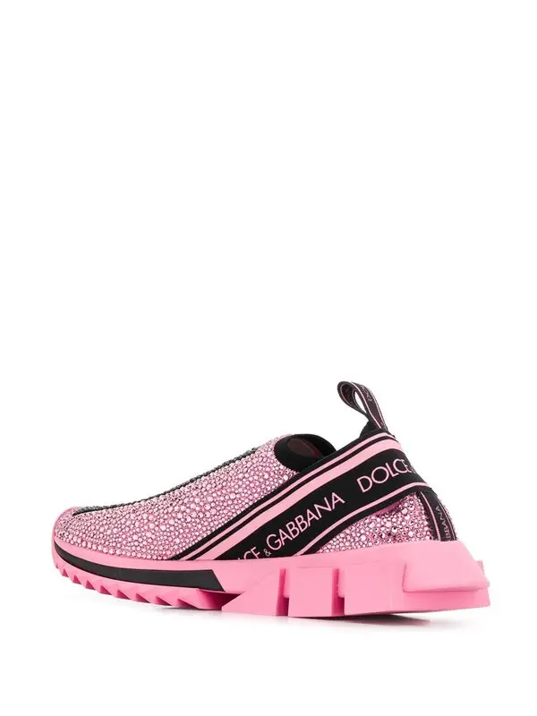 Dolce & Gabbana Sorrento Embellished Slip-on Sneakers - Pink