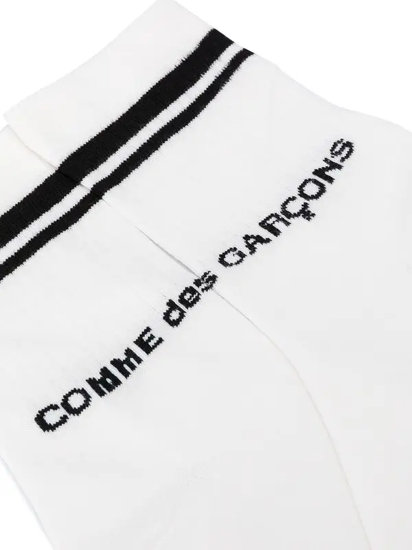 Comme Des Garçons Logo-print Striped Socks