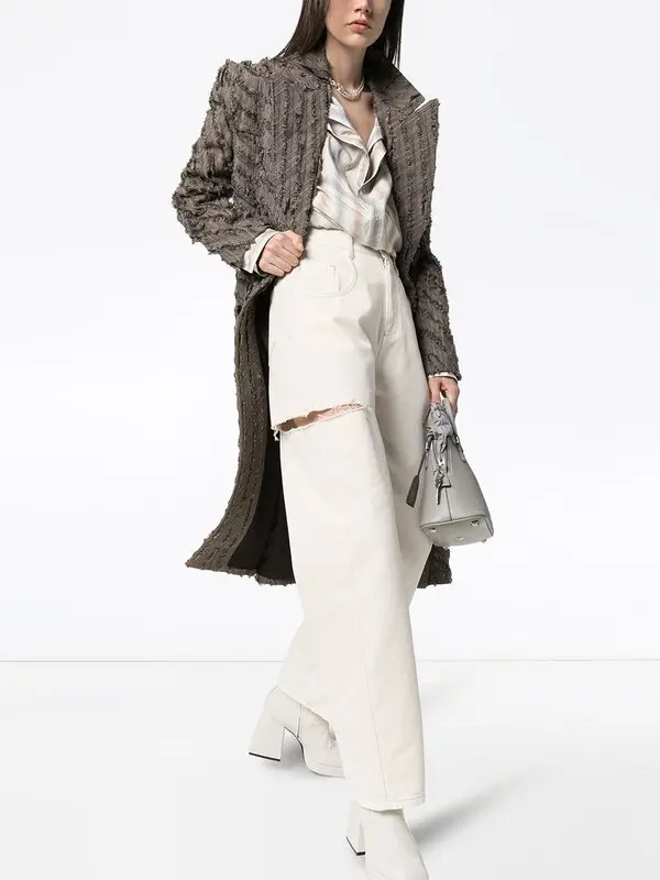 MAISON MARGIELA High-waisted Loose Fit Jeans With Slash Details - White