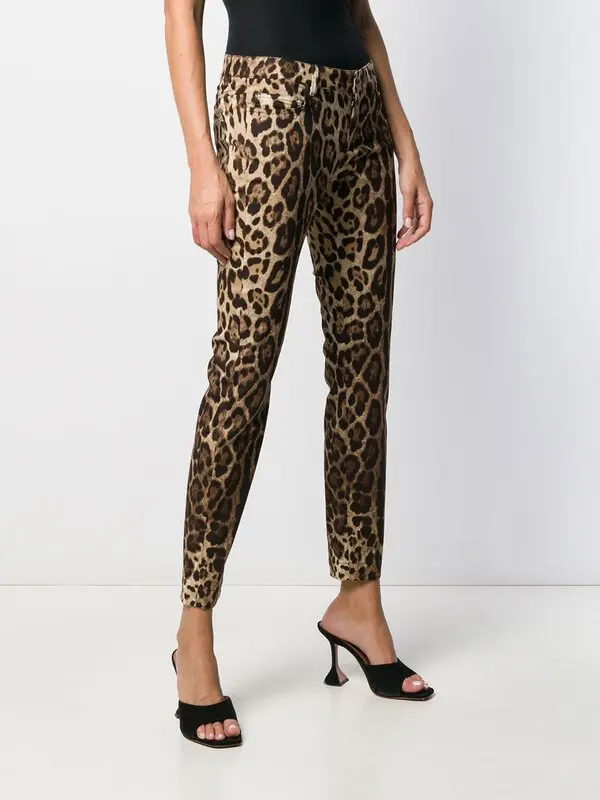 Dolce & Gabbana Leopard-print Cropped Jeans