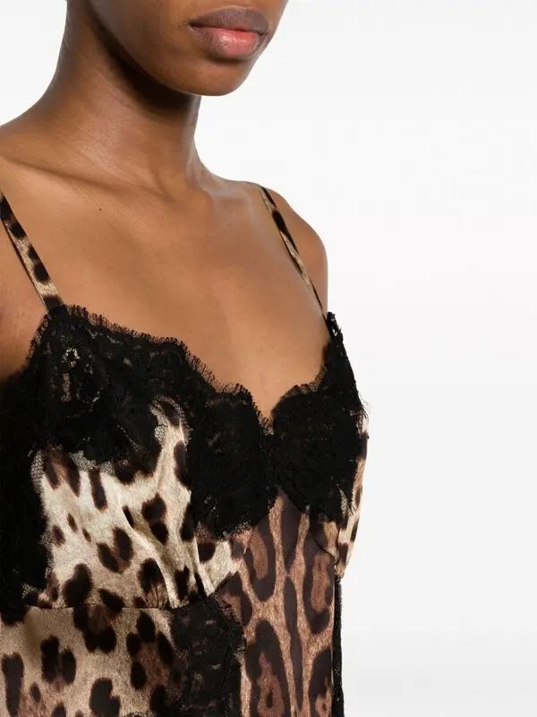Dolce & Gabbana Leopard-print Satin Camisole Top