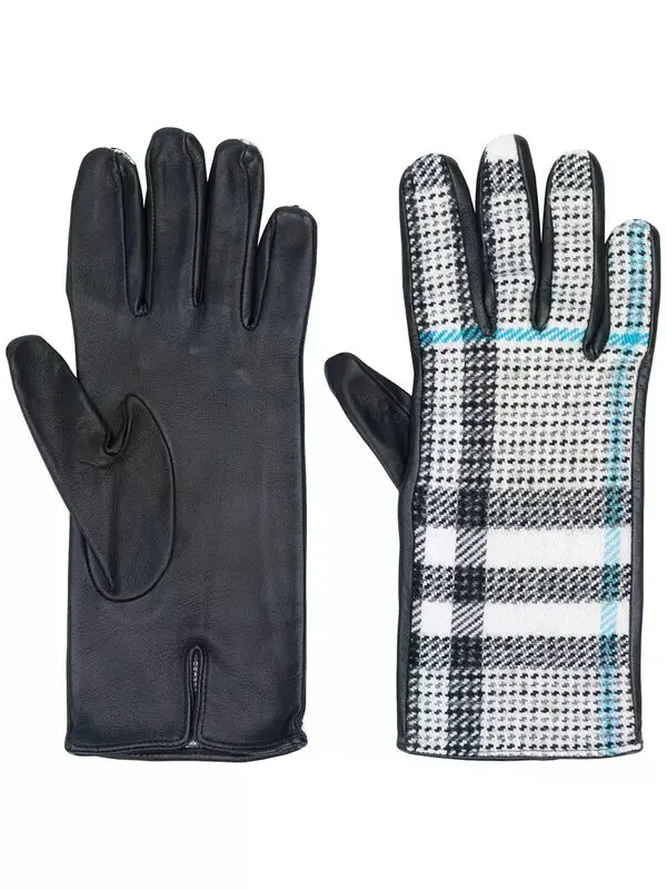 Burberry Plaid Check Gloves - Black