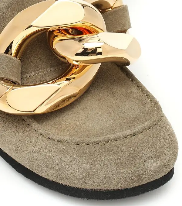 JW Anderson Embellished Suede Slippers - Green