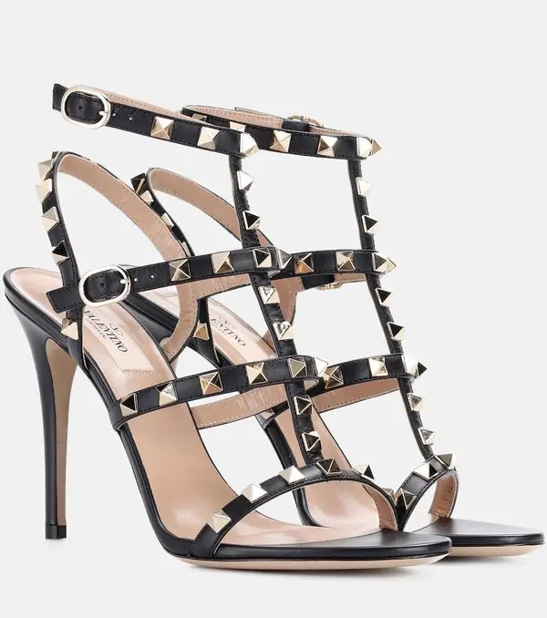 Sandales Talons Valentino Rockstud 105 - Noir Breveté - Taille 40 EU (10 US) - Neuves Avec Boîte