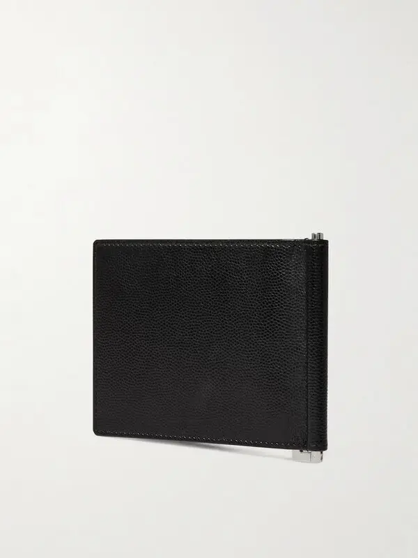 Saint Laurent Pebble-grain Leather Billfold Wallet With Money Clip