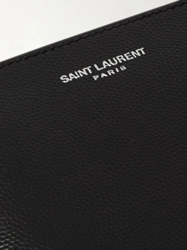 Saint Laurent Pebble-grain Leather Billfold Wallet With Money Clip