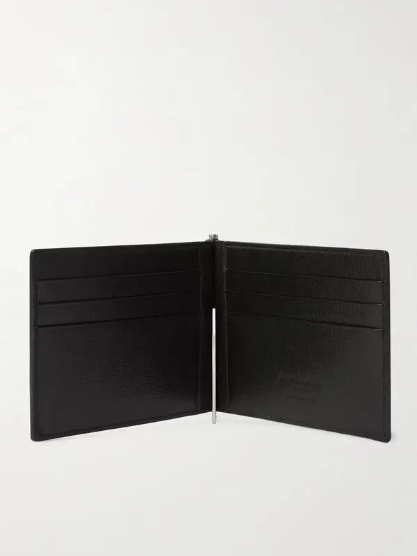 Saint Laurent Pebble-grain Leather Billfold Wallet With Money Clip