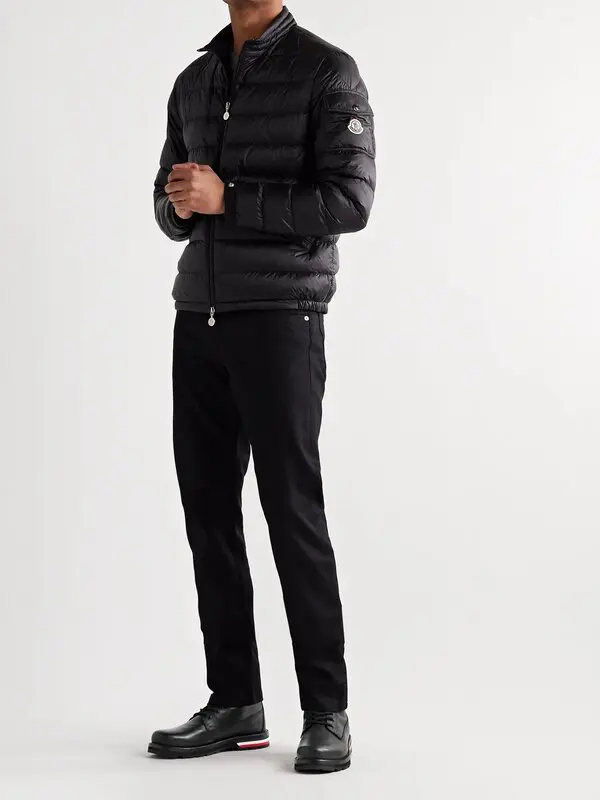 Moncler Vancouver Striped Leather Hiking Boots - Black