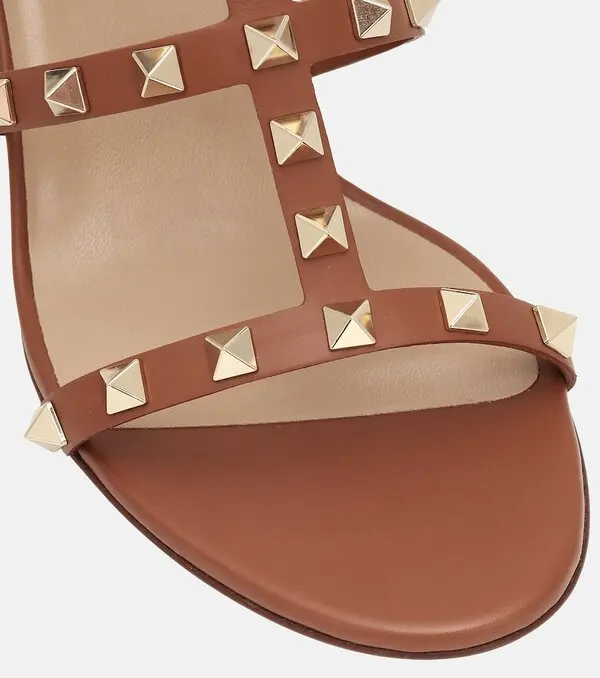 Valentino Garavani Rockstud Leather Sandals - Brown