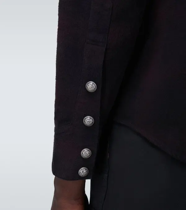 Balmain Cotton Flannel Checked Shirt