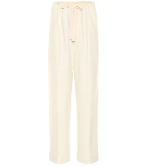 JIL SANDER Twill Wool-blend Wide-leg Pants