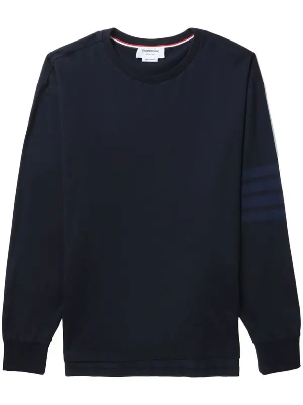 Thom Browne 4-bar Stripe Cotton T-shirt - Blue