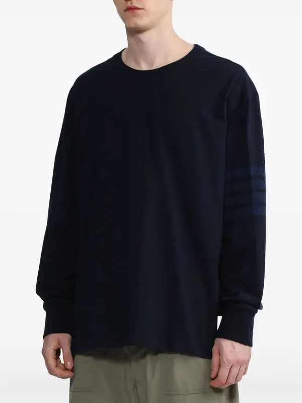 Thom Browne 4-bar Stripe Cotton T-shirt - Blue