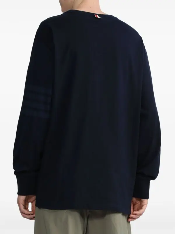 Thom Browne 4-bar Stripe Cotton T-shirt - Blue