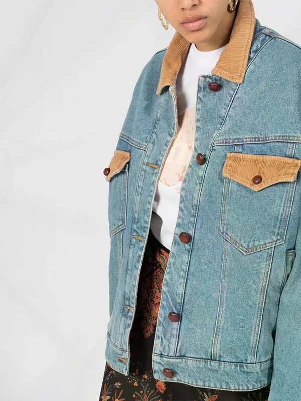 Philosophy Di Lorenzo Serafini Corduroy-detail Denim Jacket