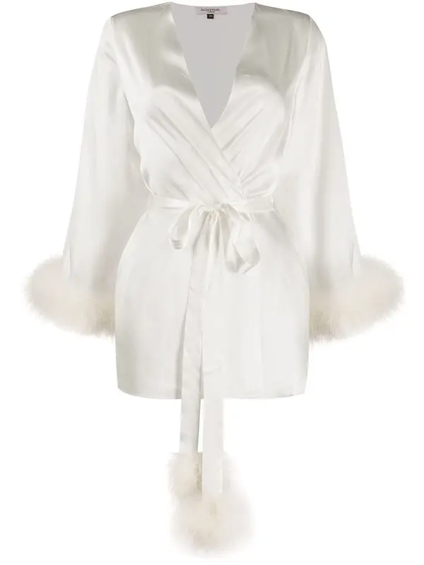 GILDA & PEARL Pillow Talk Satin Robe - White