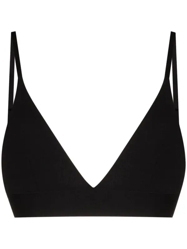 BASERANGE Ribbed Triangle Bra - Black