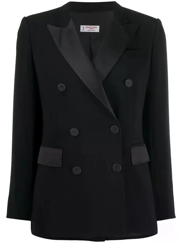 Alberto Biani Double-breasted Fitted Blazer - Black