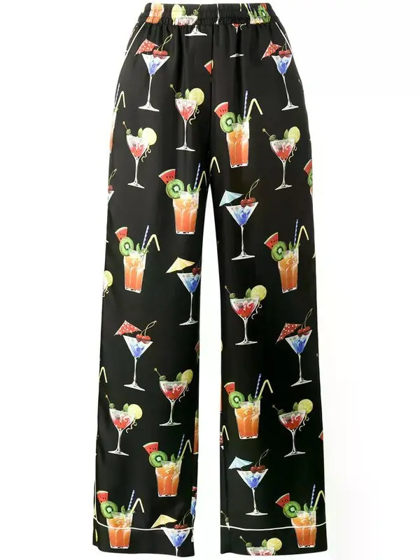 Dolce & Gabbana Cocktail Print Pyjama Trousers - Black