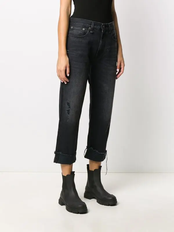 R13 Cropped Slim Fit Jeans