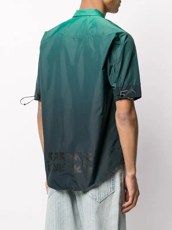 Off-White Drawstring Detailed Zip-up Shirt