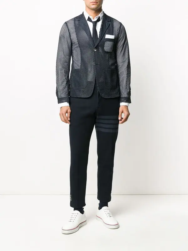 Thom Browne 4-bar Slim-fit Tonal Trousers - Blue