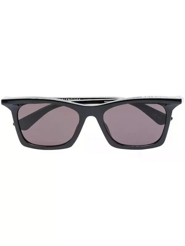 Balenciaga Rim Rectangle-frame Sunglasses - Black