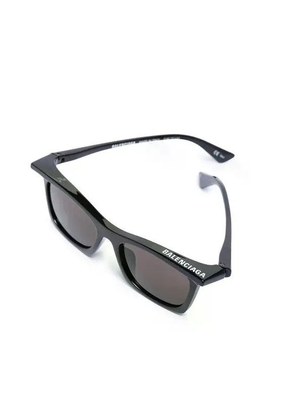 Balenciaga Rim Rectangle-frame Sunglasses - Black