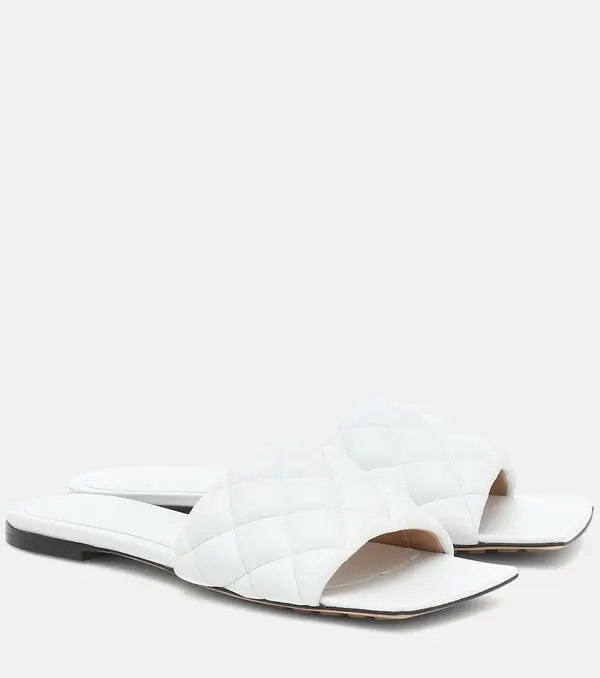 Bottega Veneta Padded Leather Sandals - White