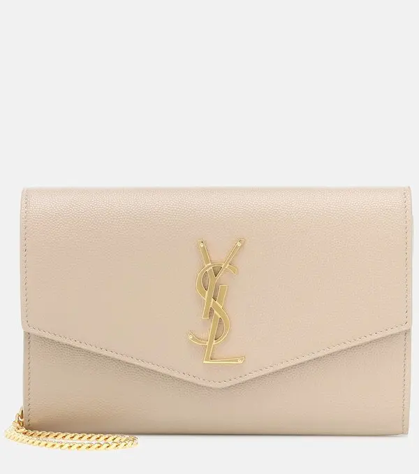 Saint Laurent Uptown Leather Chain Bag - Beige