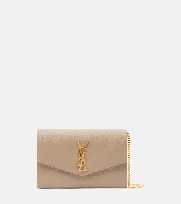 Saint Laurent Uptown Leather Chain Bag - Beige