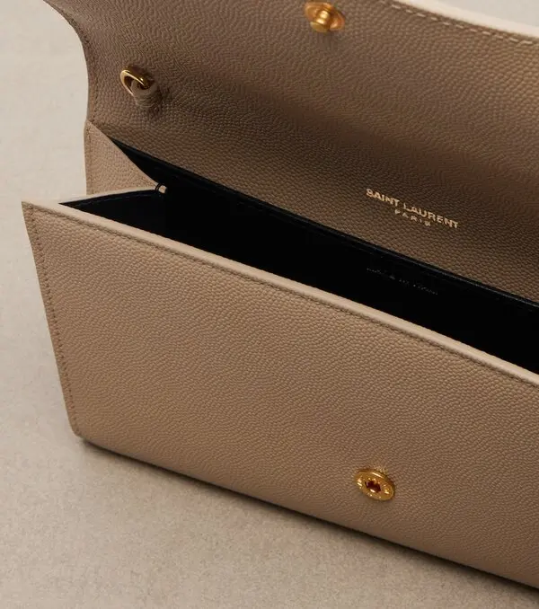 Saint Laurent Uptown Leather Chain Bag - Beige