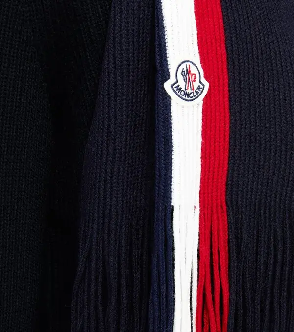 Moncler Wool Ribbed Scarf - Blue