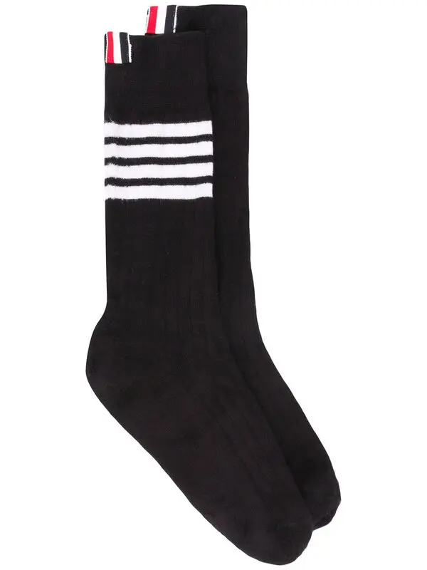 Thom Browne 4-bar Mid-calf Athletic Socks - Black