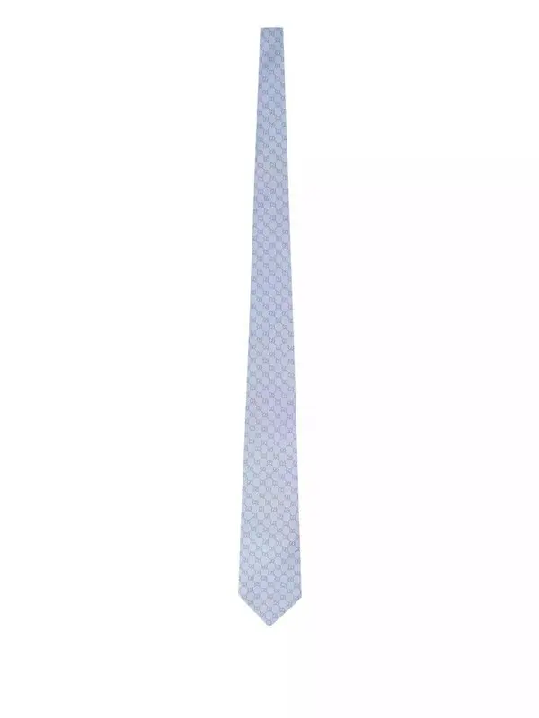 Gucci Gg Pattern Standard Tie - Blue
