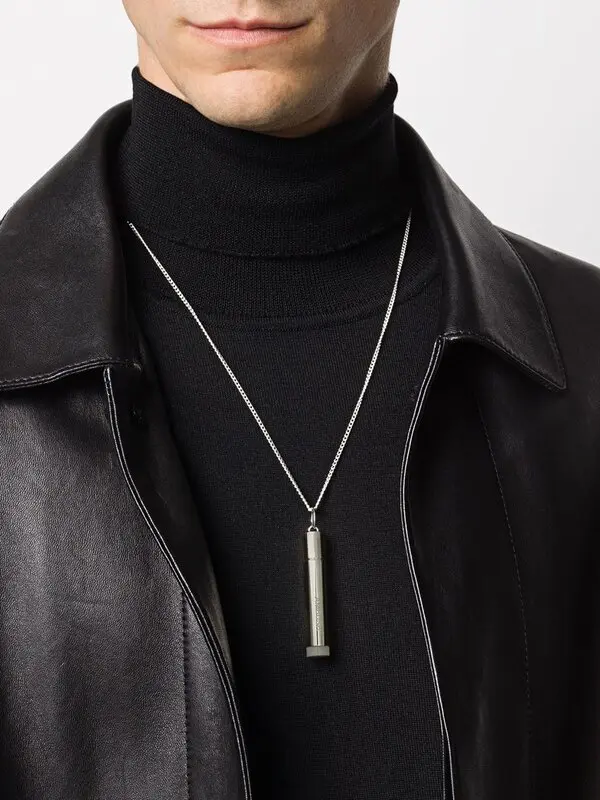 AMBUSH Tube Pendant Necklace - Silver