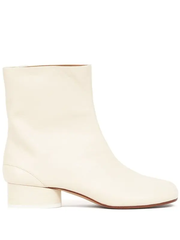 MAISON MARGIELA Tabi 30mm Leather Ankle Boots - White