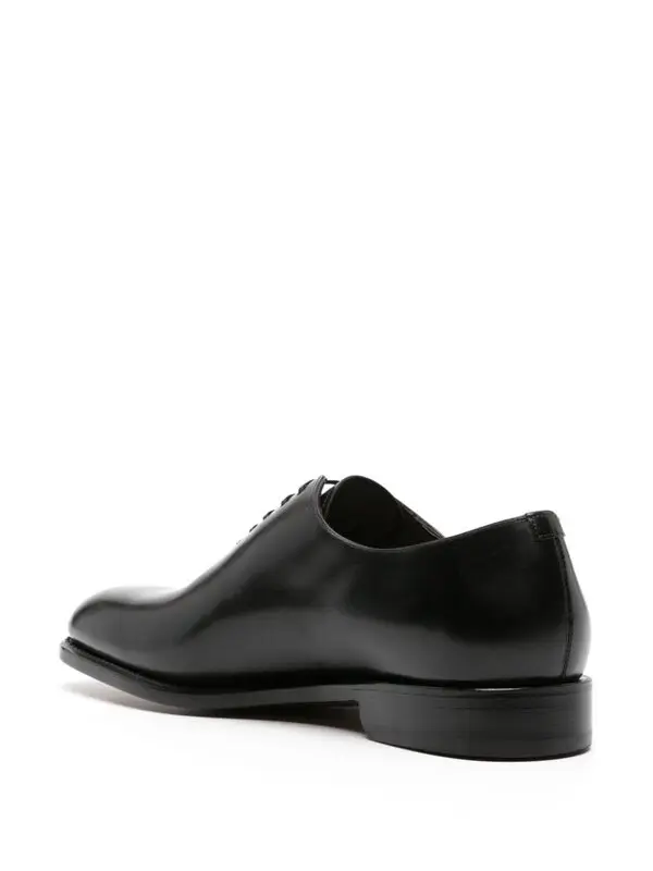FERRAGAMO Tramezza Calf Leather Oxford Shoes - Black