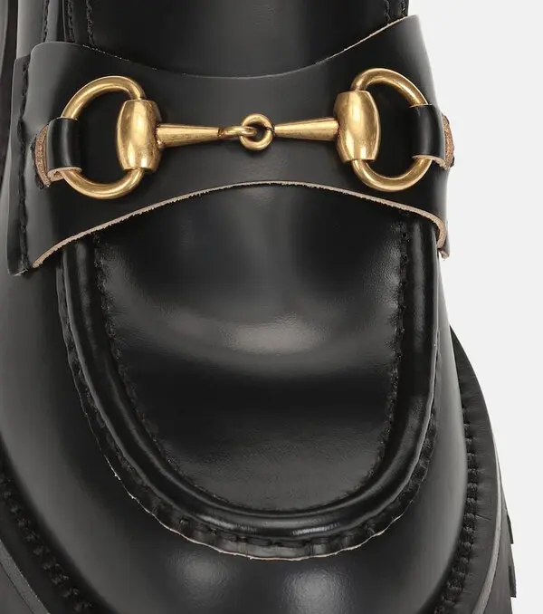 Gucci Horsebit Embroidered Leather Loafers